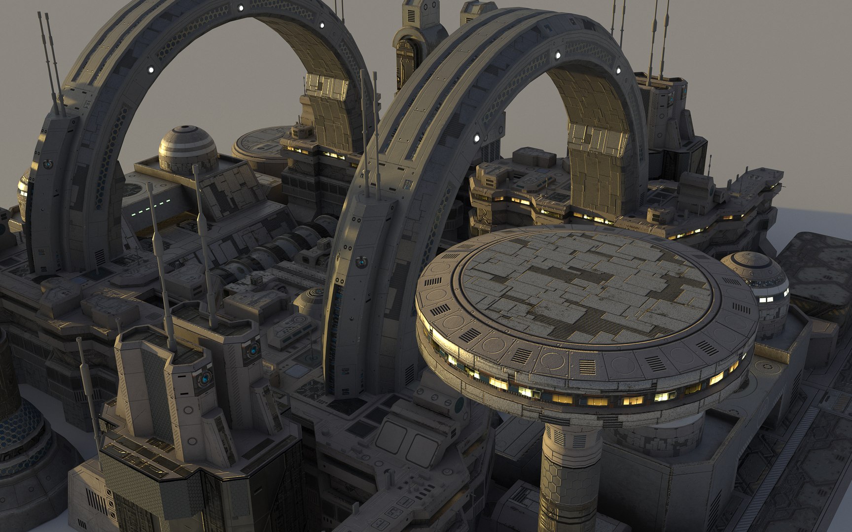 3D Futuristic Buildings Xxi 4 Model - TurboSquid 1370177