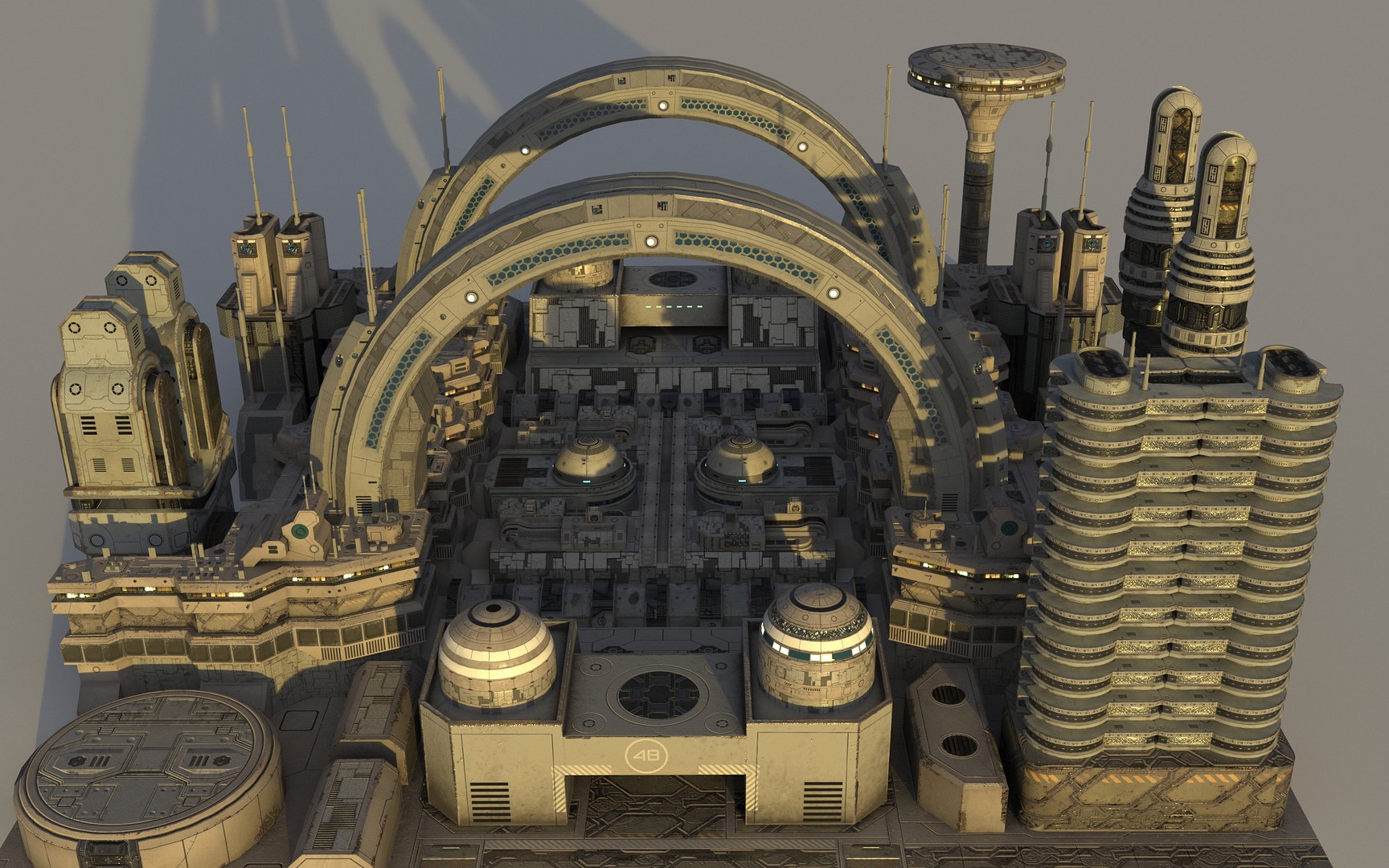3D Futuristic Buildings Xxi 4 Model - TurboSquid 1370177