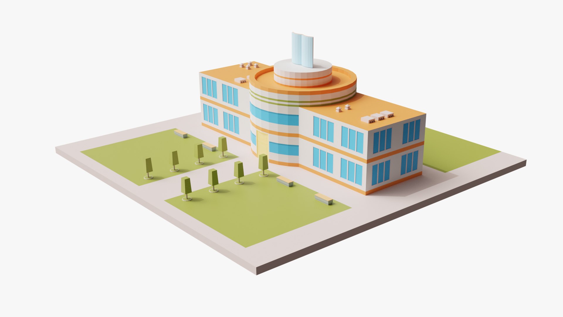 Library Building 3D - TurboSquid 2014711