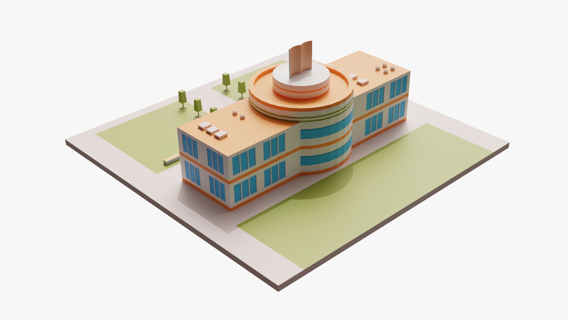 Library Building 3D - TurboSquid 2014711