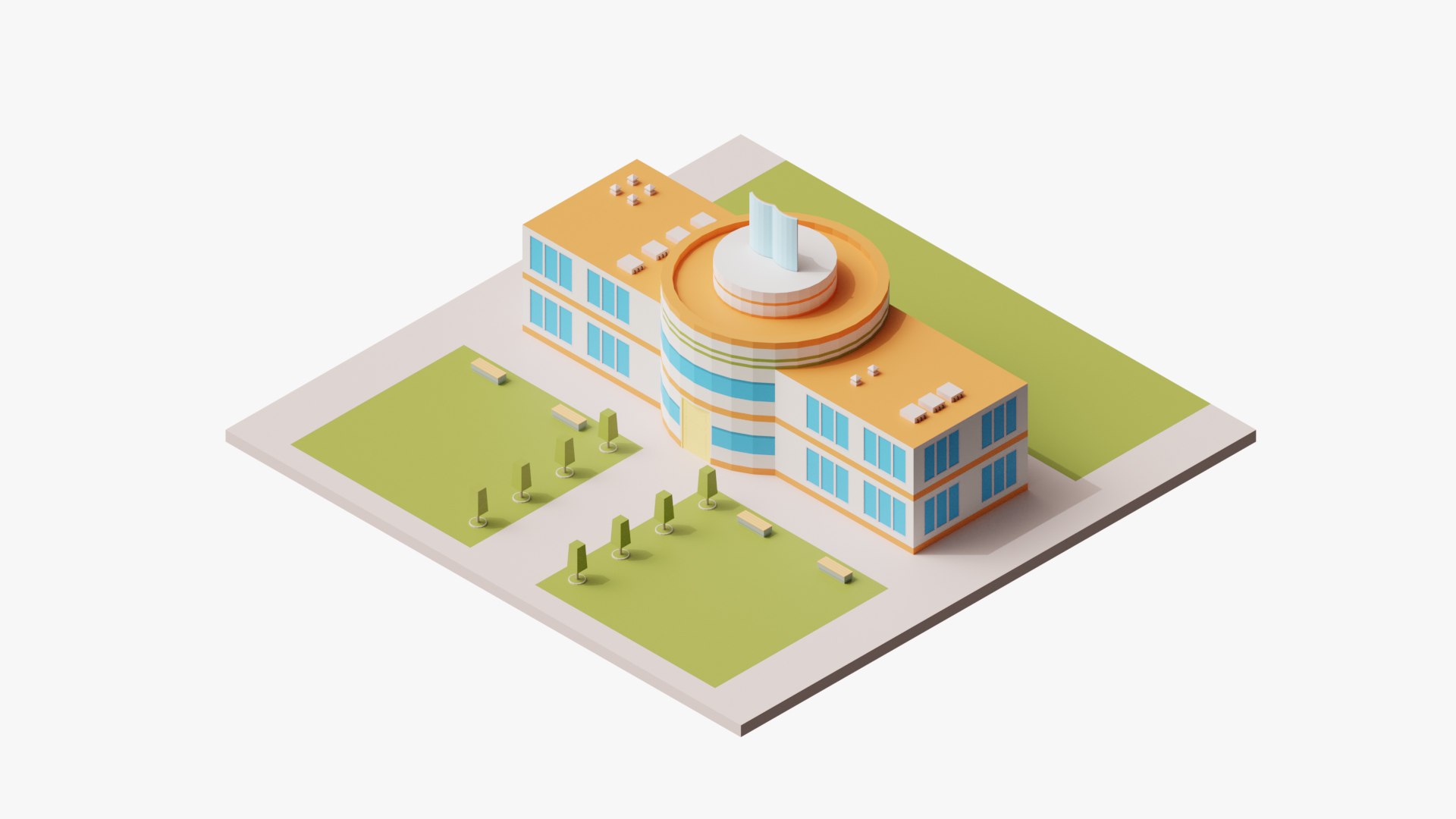 Library Building 3D - TurboSquid 2014711