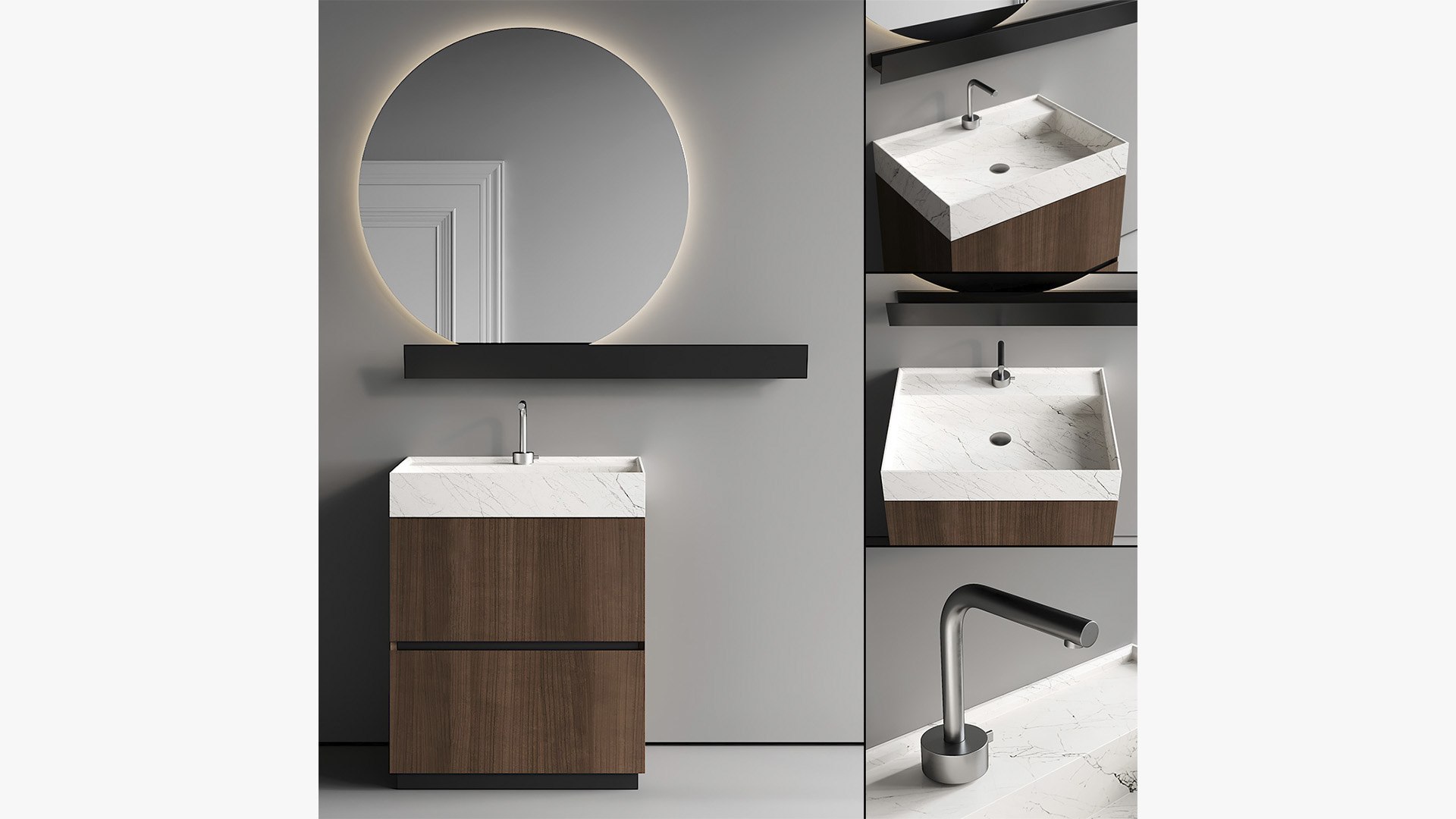 Arbi Arredobagno Code Riga 03 Vanity Unit Set 3 3D - TurboSquid 2299482