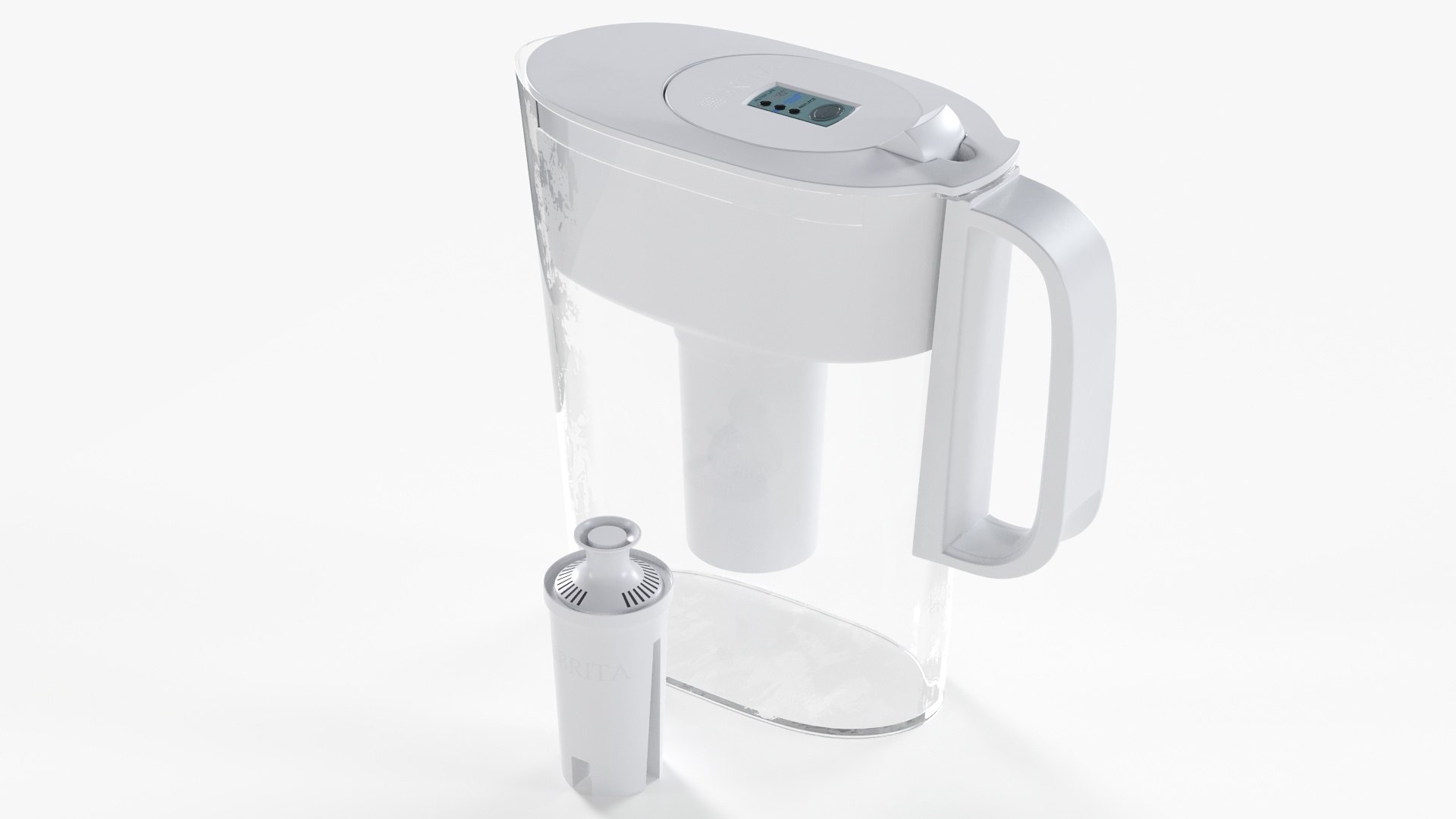 3D White Water Pitcher With Filter - TurboSquid 1975666