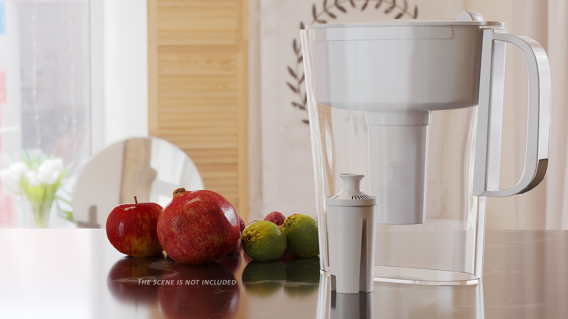 3D White Water Pitcher With Filter - TurboSquid 1975666