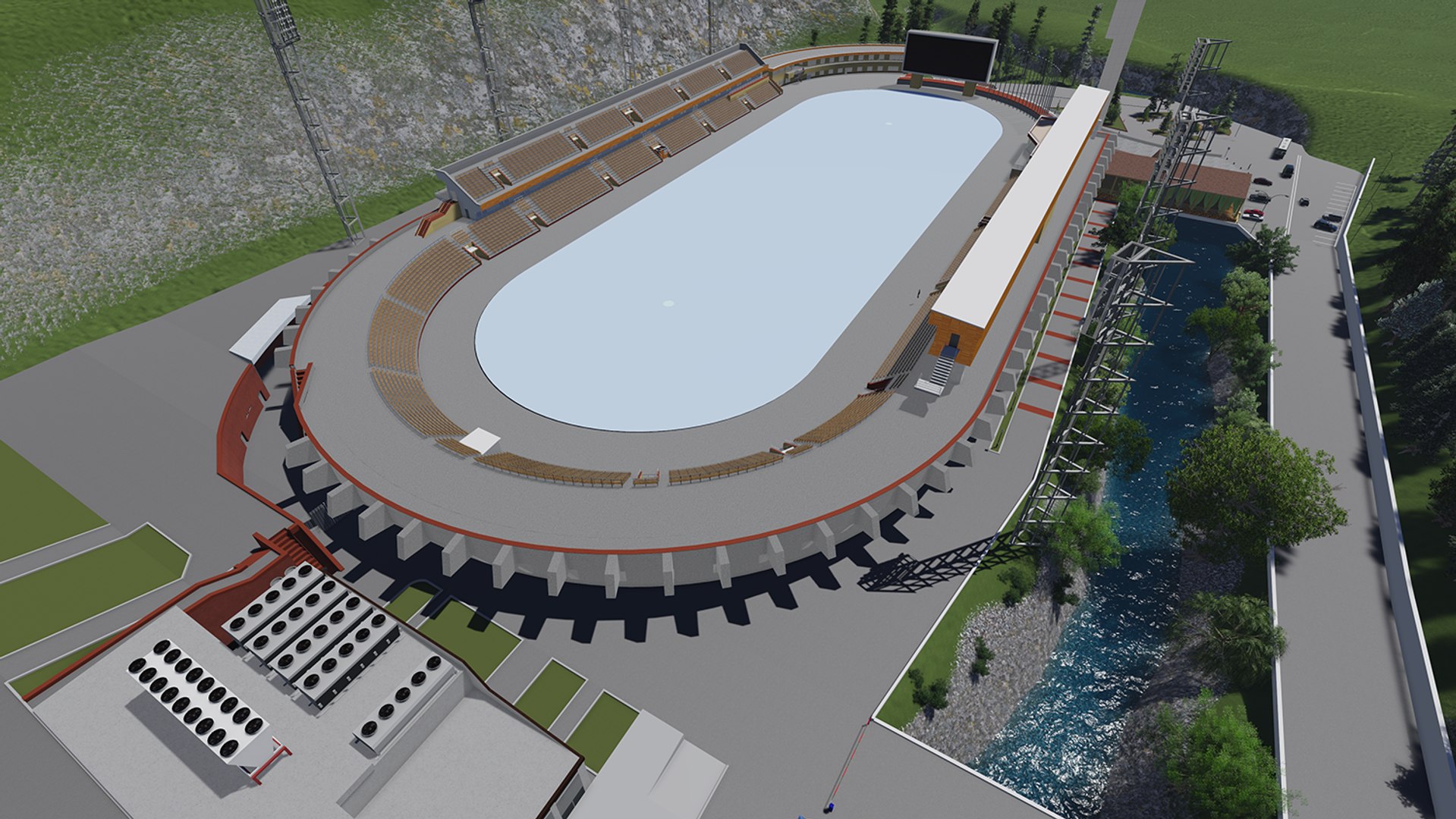 Medeu Rink Ice 3D Model - TurboSquid 1274796