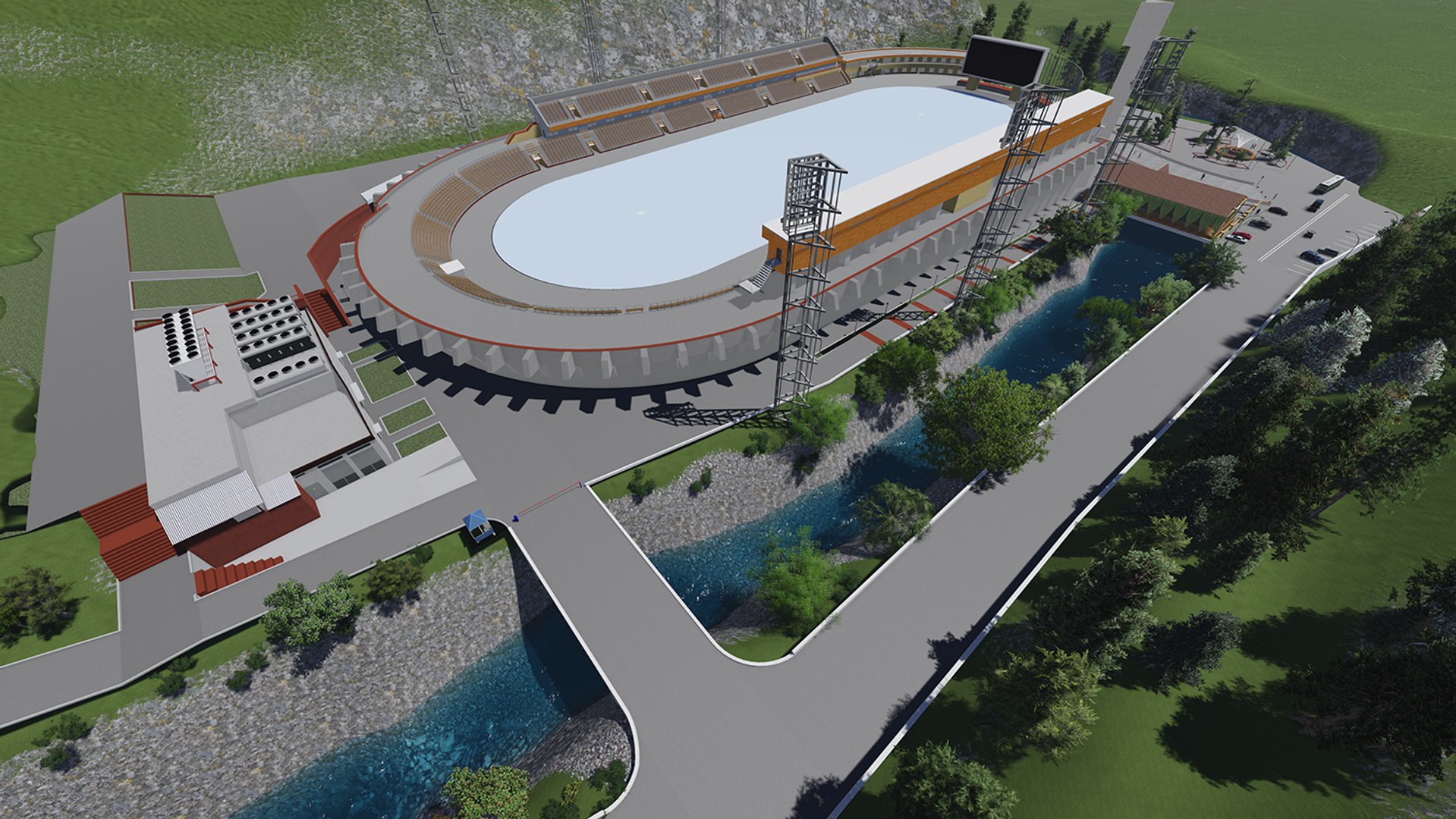 Medeu Rink Ice 3D Model - TurboSquid 1274796