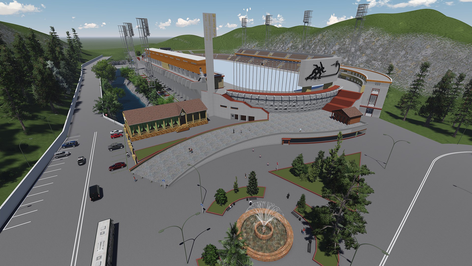 Medeu Rink Ice 3D Model - TurboSquid 1274796