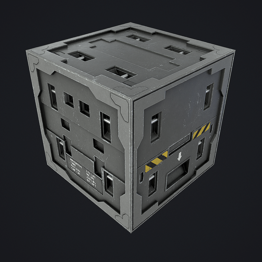 3d Metal Crate Model
