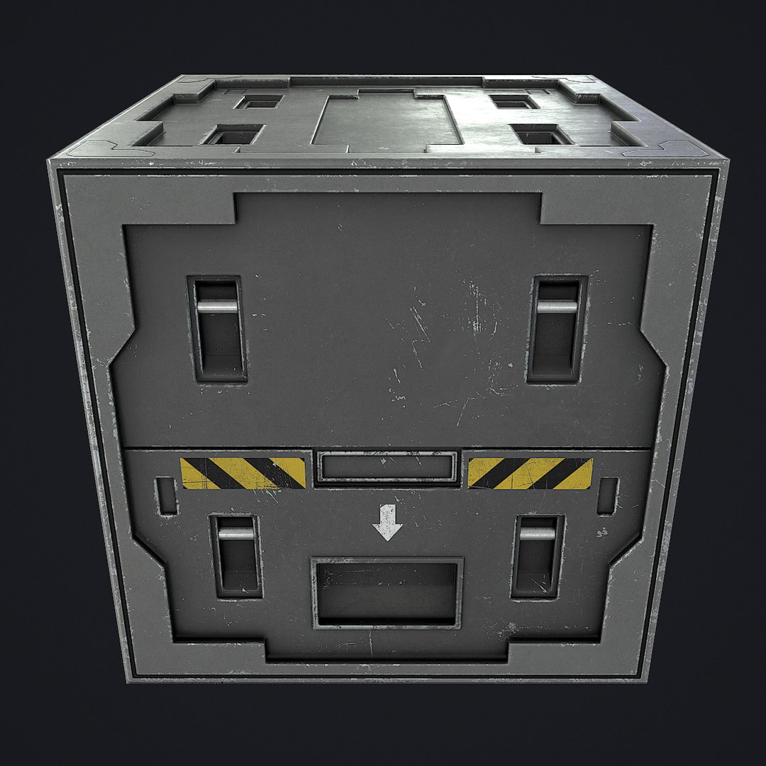 3d Metal Crate Model