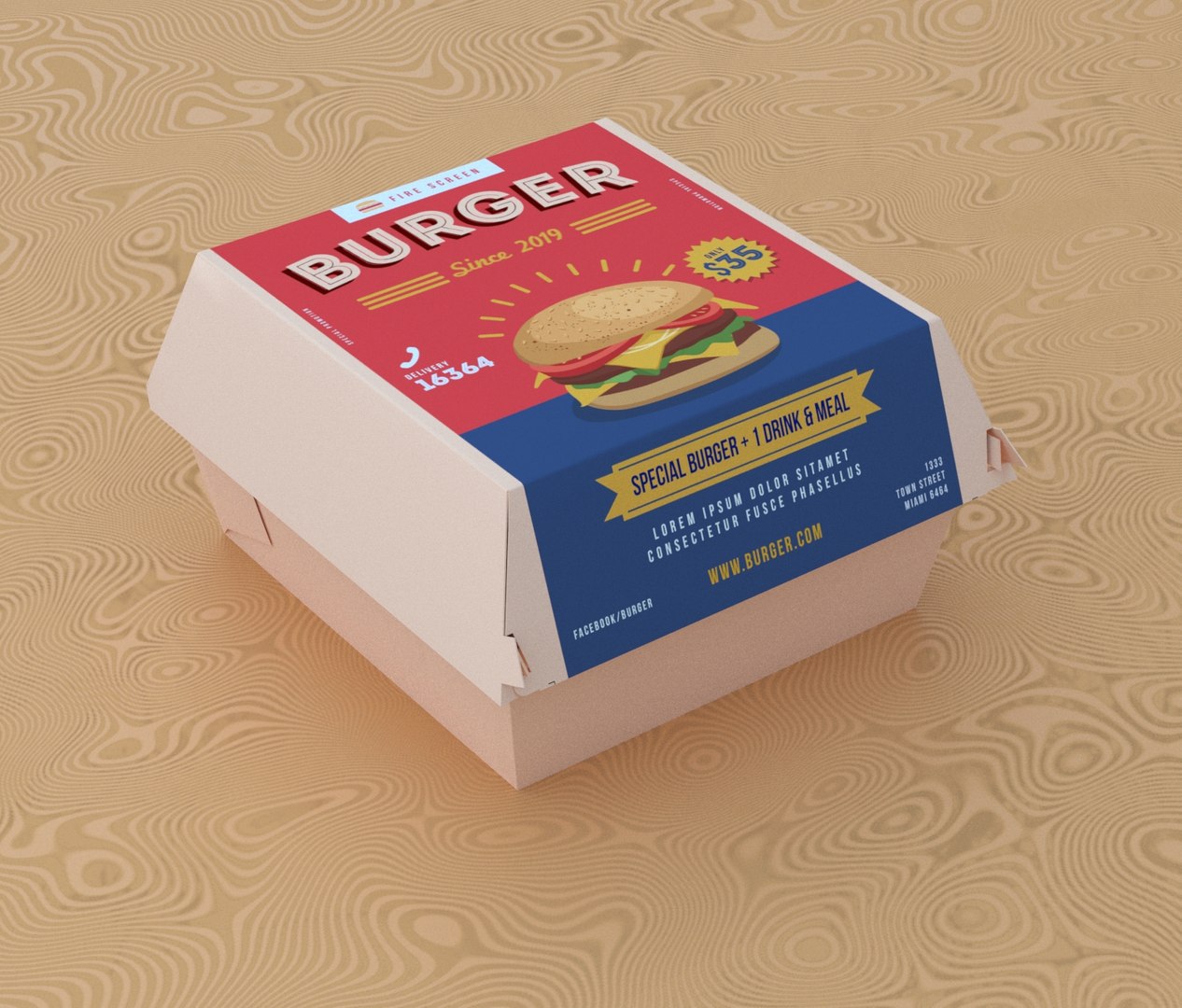 3D Burger Box - TurboSquid 1488674