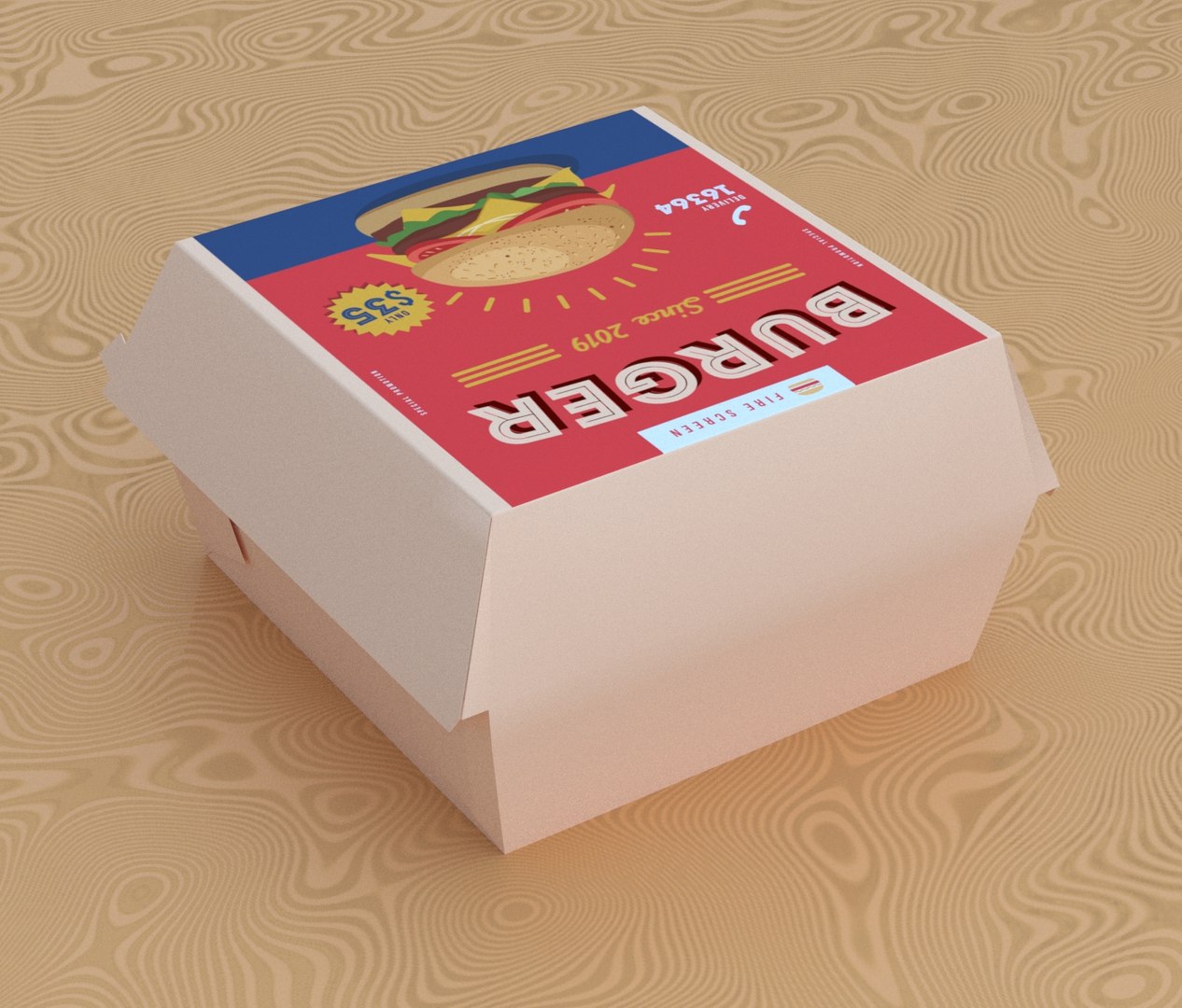 3D Burger Box - TurboSquid 1488674