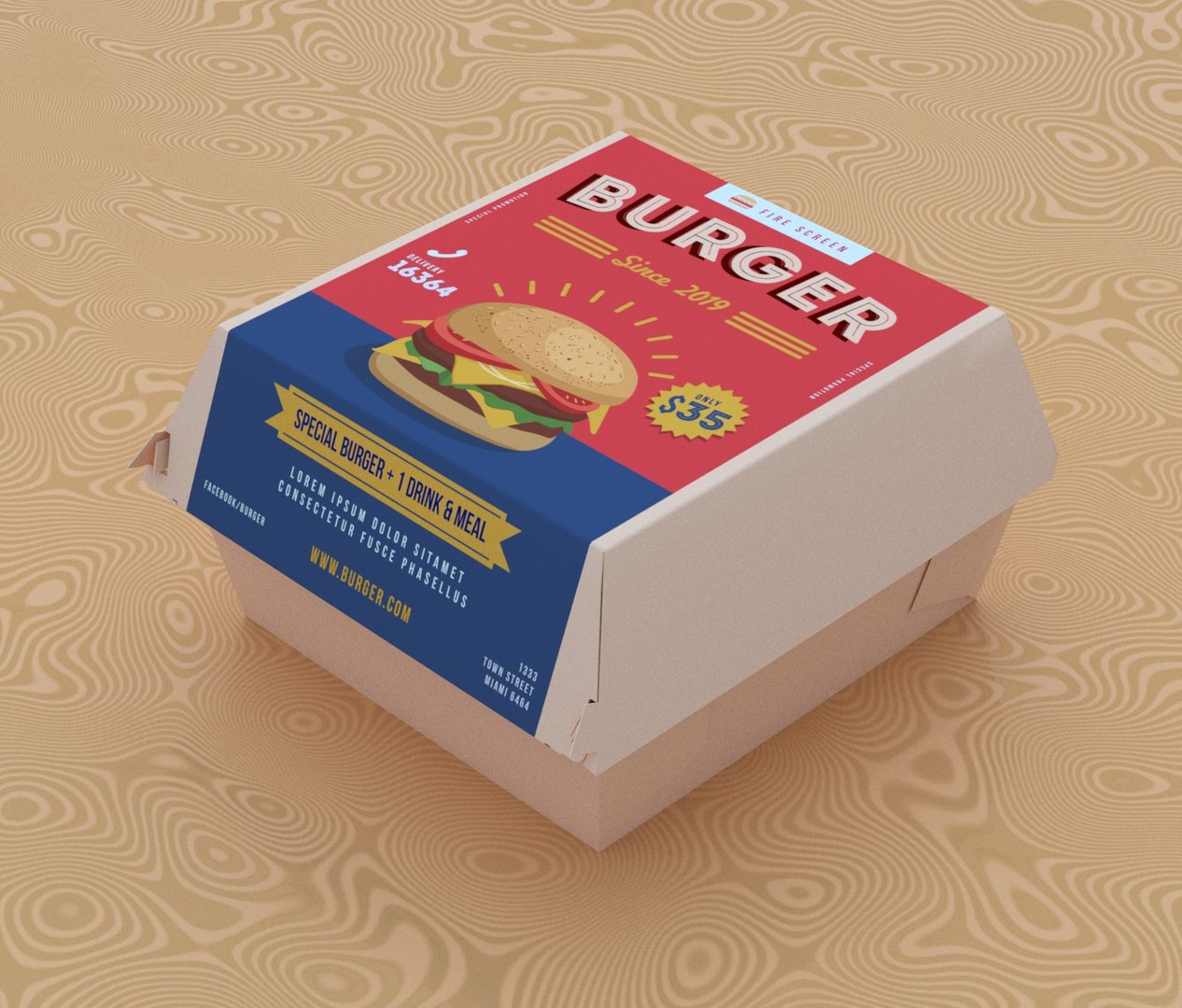 3D Burger Box - TurboSquid 1488674