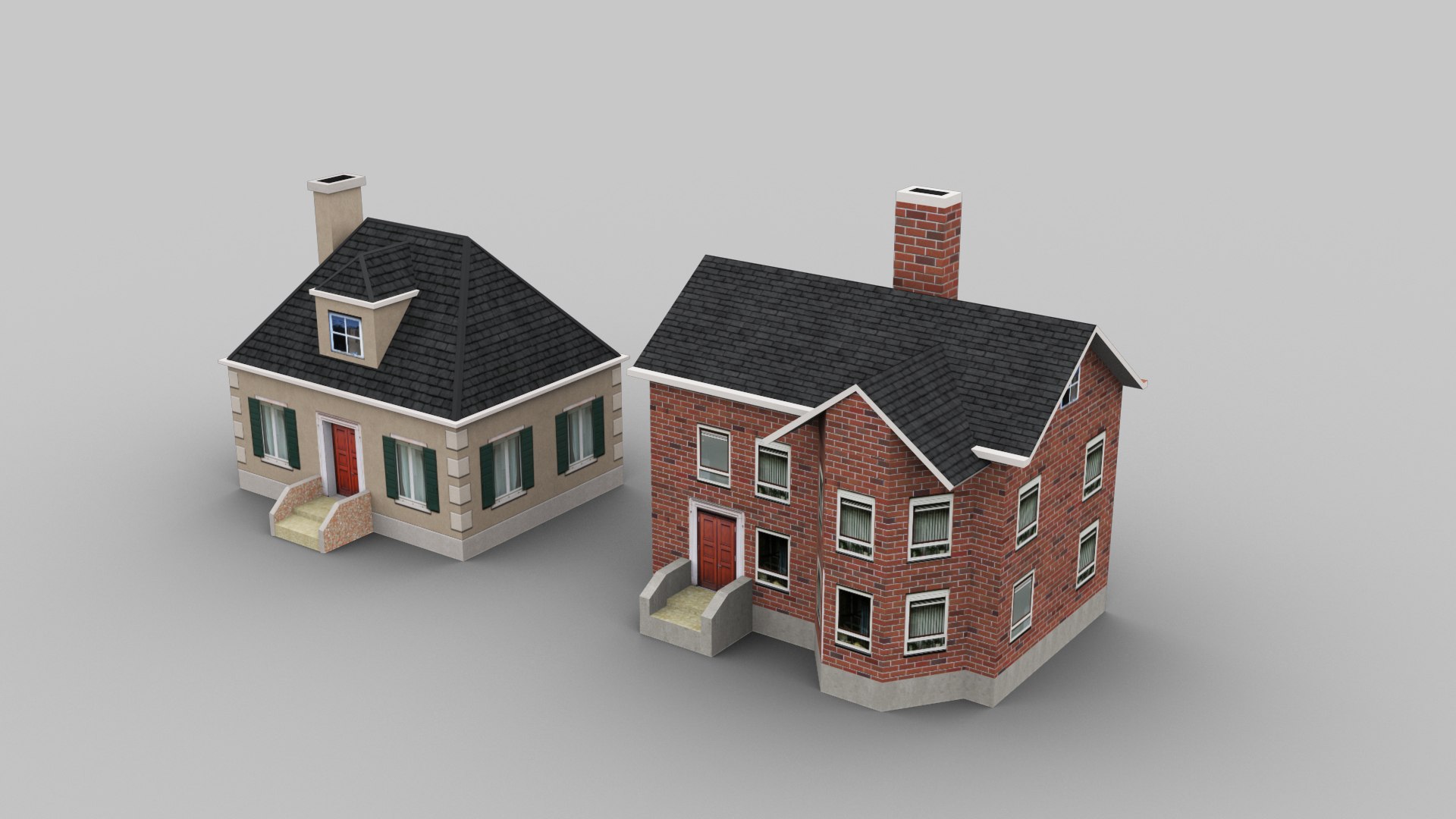 Low Poly House Pack 1 3D - TurboSquid 1892072