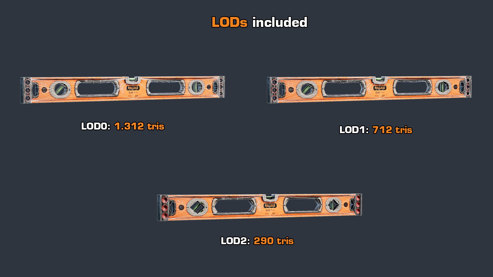3D Level Tool GameReady LODs Model - TurboSquid 1880471