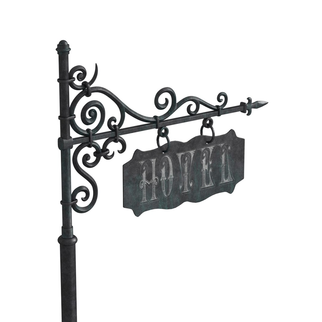 3D Model Iron Sign Signboard - TurboSquid 1656847
