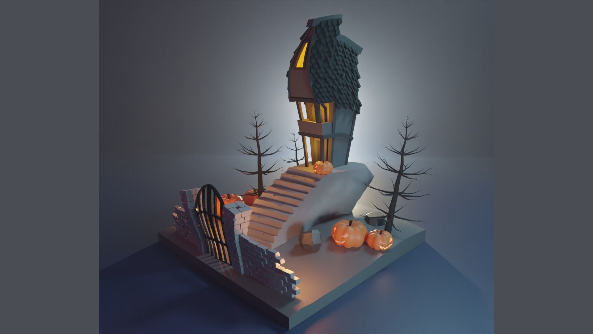 3D Model Spooky House - TurboSquid 2296340