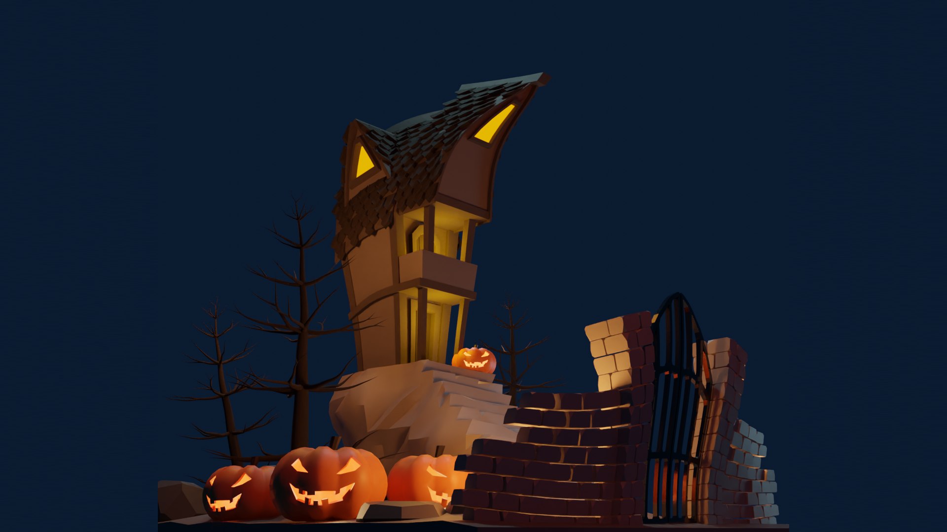 3D Model Spooky House - TurboSquid 2296340