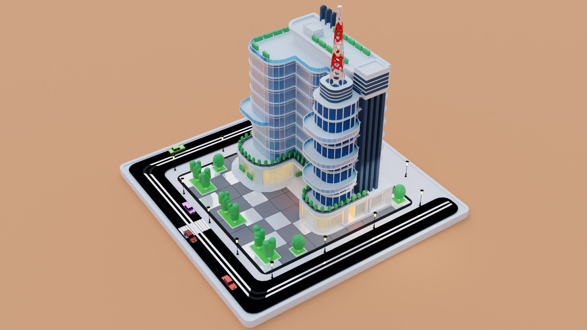 3D Low Poly Big Building Model - TurboSquid 2211024