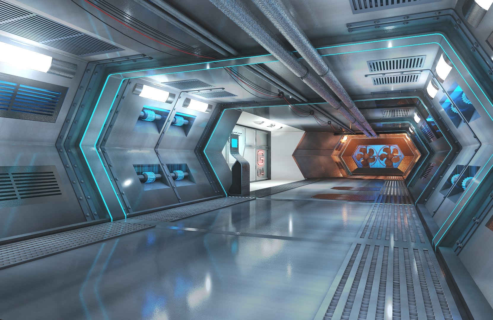 Sci-fi Wind Tunnel 3d C4d