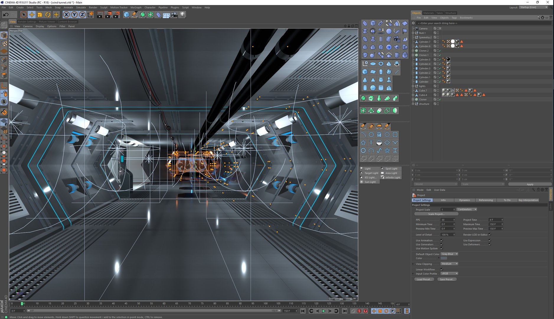Sci-fi Wind Tunnel 3d C4d