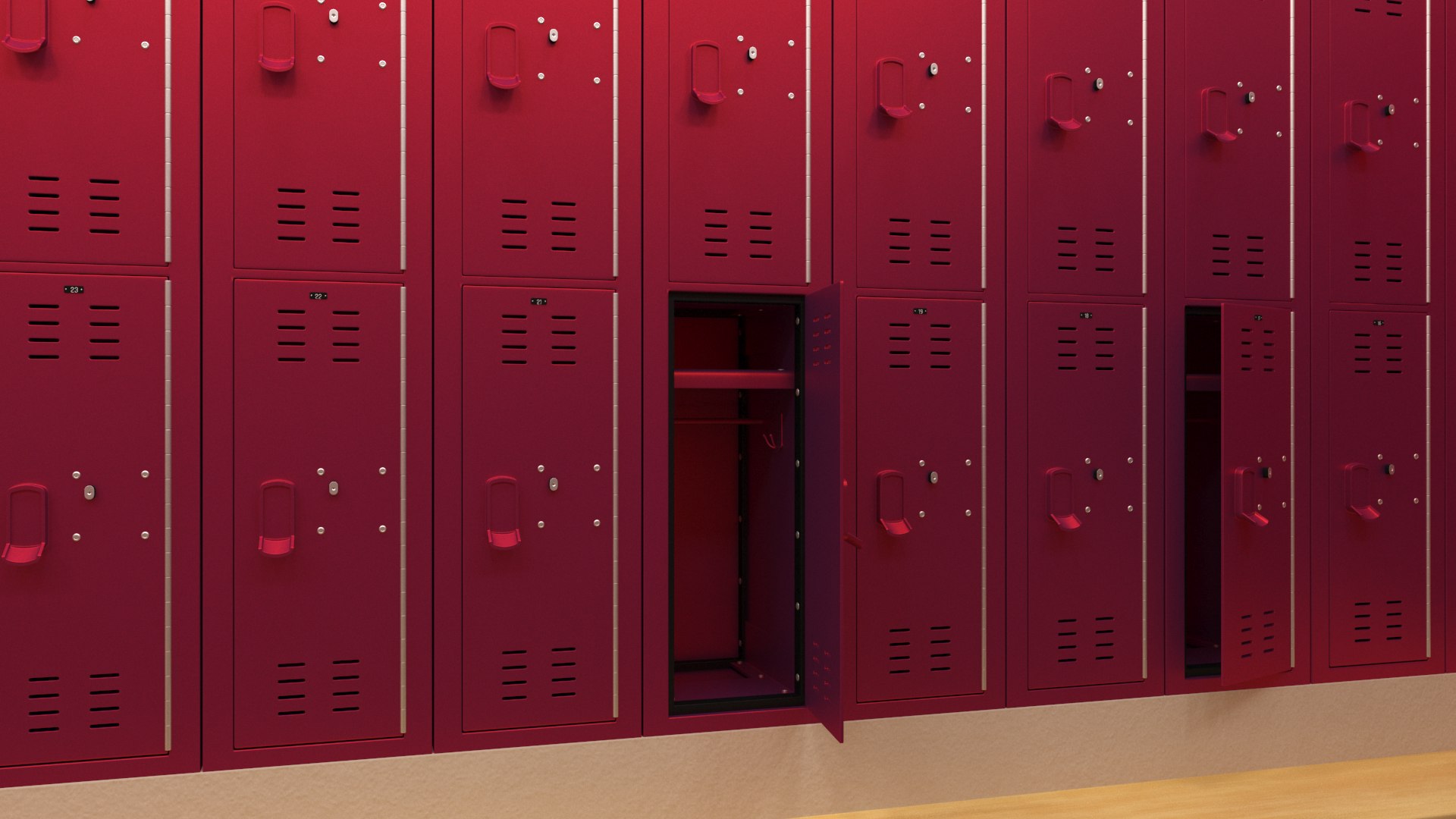 3D Metal Locker Room Red Model - TurboSquid 2230739