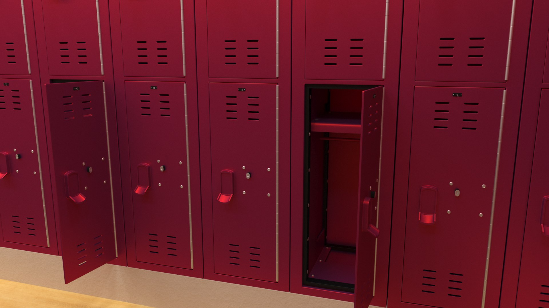 3D Metal Locker Room Red Model - TurboSquid 2230739