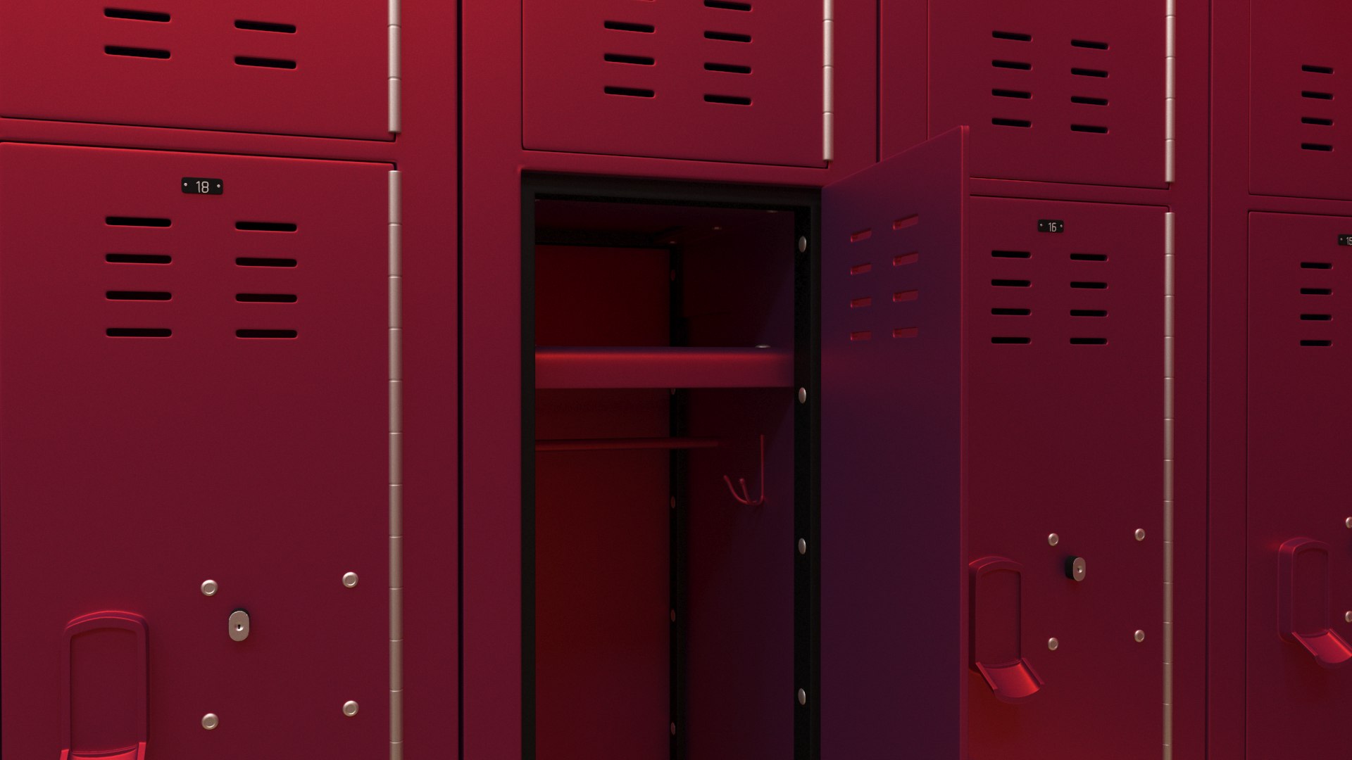 3D Metal Locker Room Red Model - TurboSquid 2230739