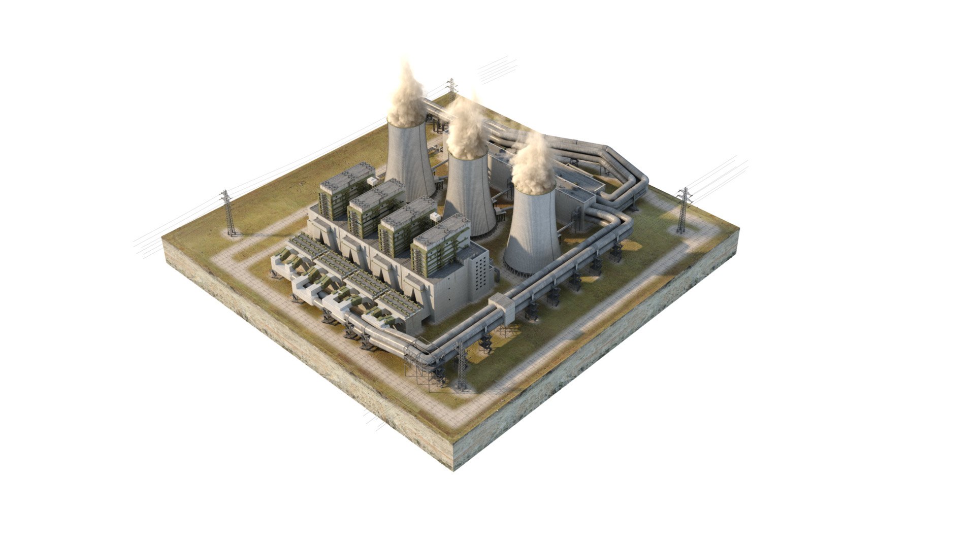 3D Coal Power Plant Station - TurboSquid 1550676