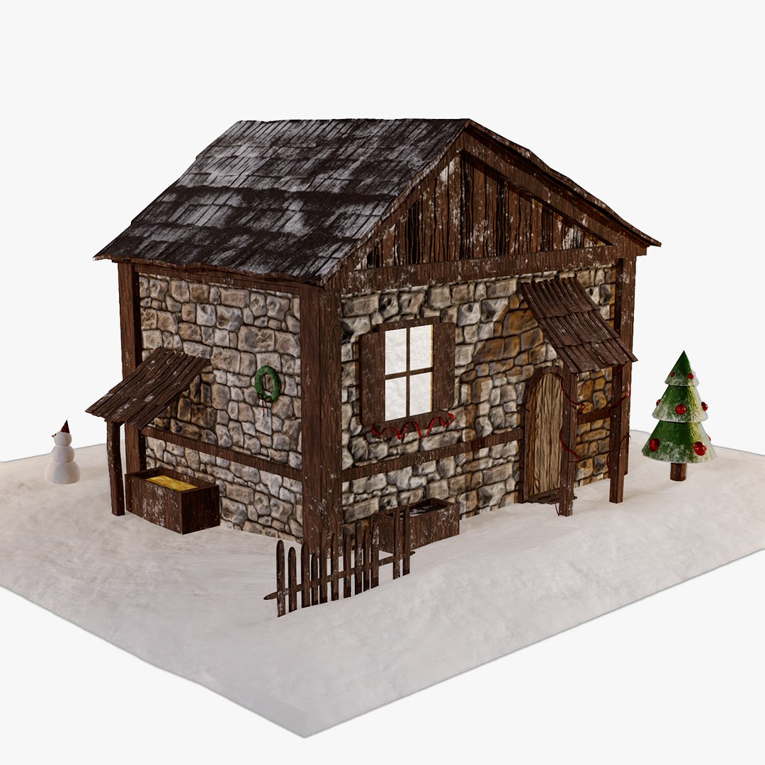 3D Decorated winter house - TurboSquid 1996149
