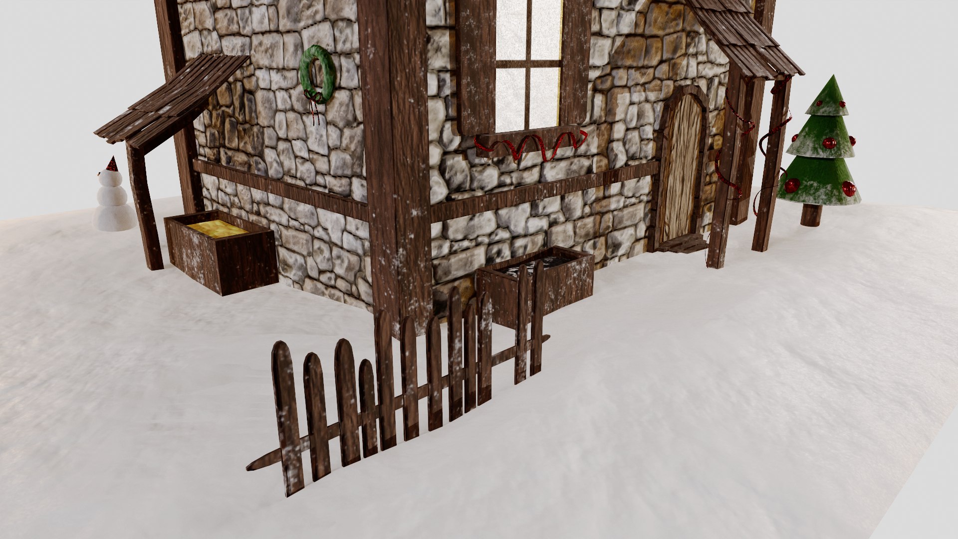 3D Decorated winter house - TurboSquid 1996149