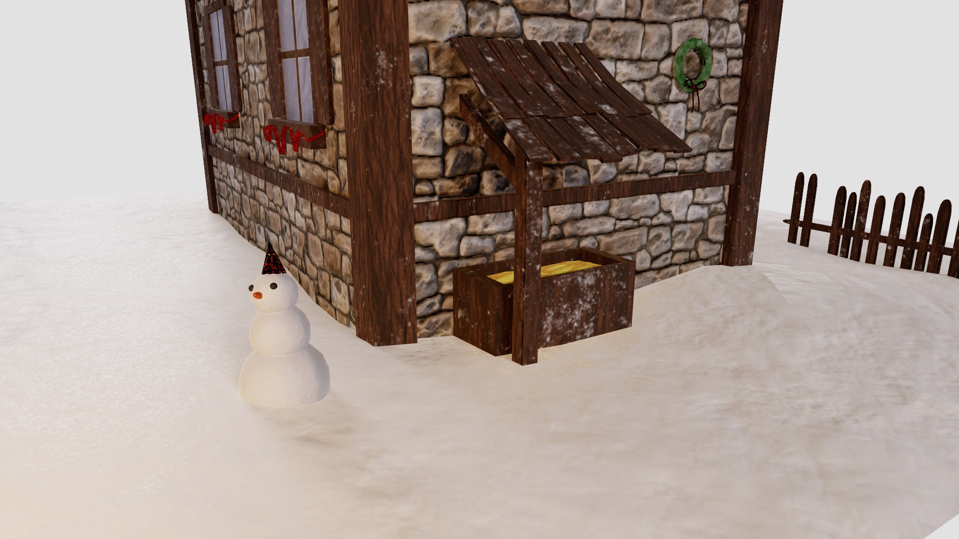 3D Decorated winter house - TurboSquid 1996149