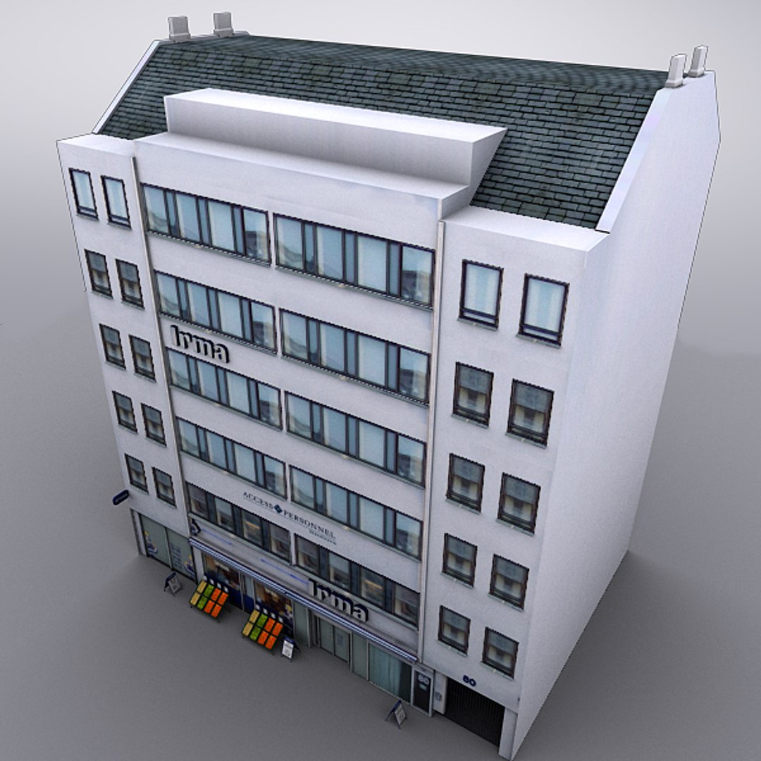 3d Photorealistic Copenhagen Supermarket Building Model