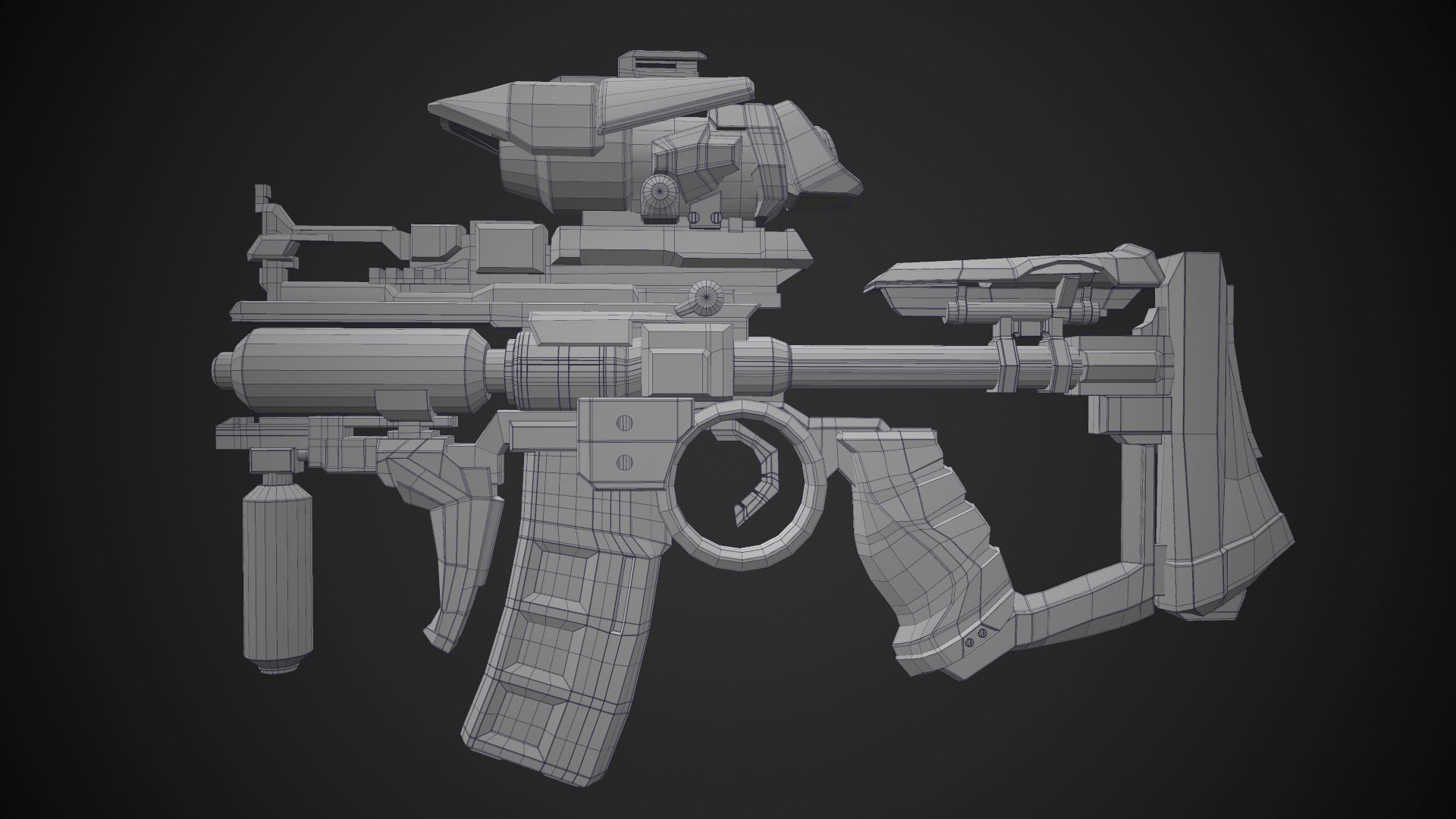 concept m4 rifle ready 3d model