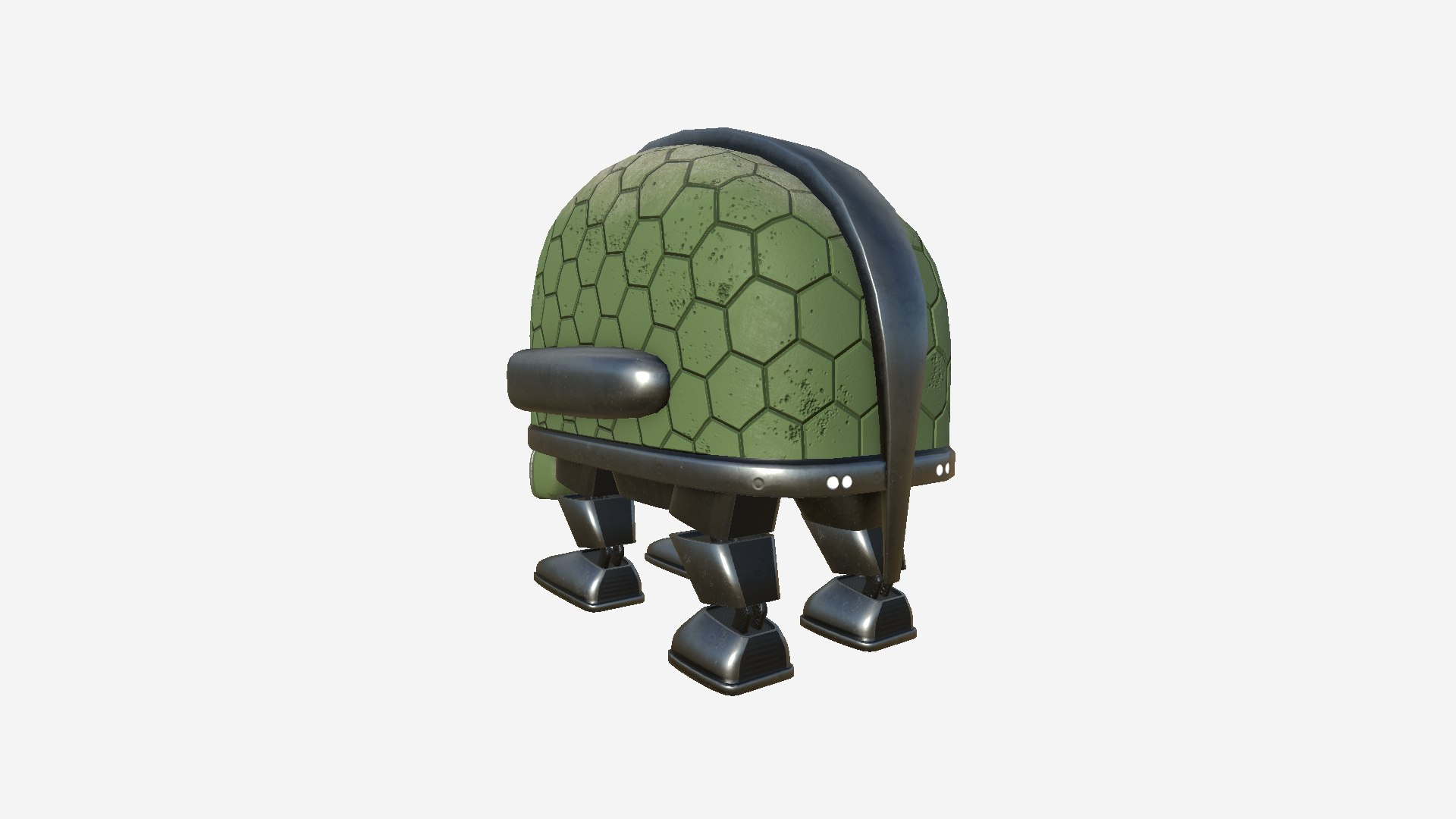 Turtleback Robot J03 Green Turtle - SciFi Character Design 3D Model ...