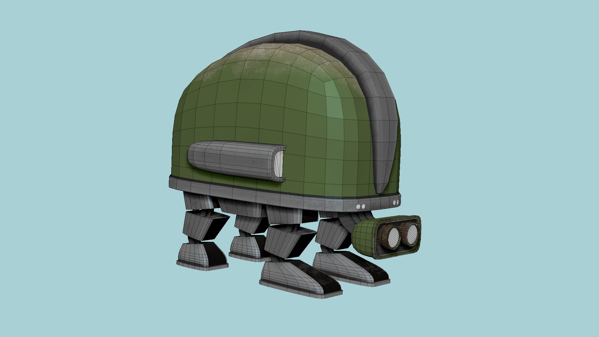 Turtleback Robot J03 Green Turtle - SciFi Character Design 3D Model ...