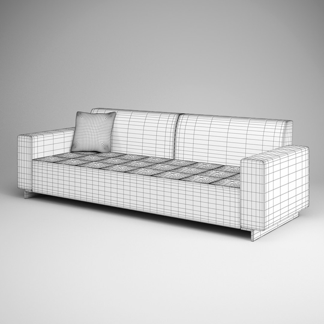 White Sofa 07 3d C4d