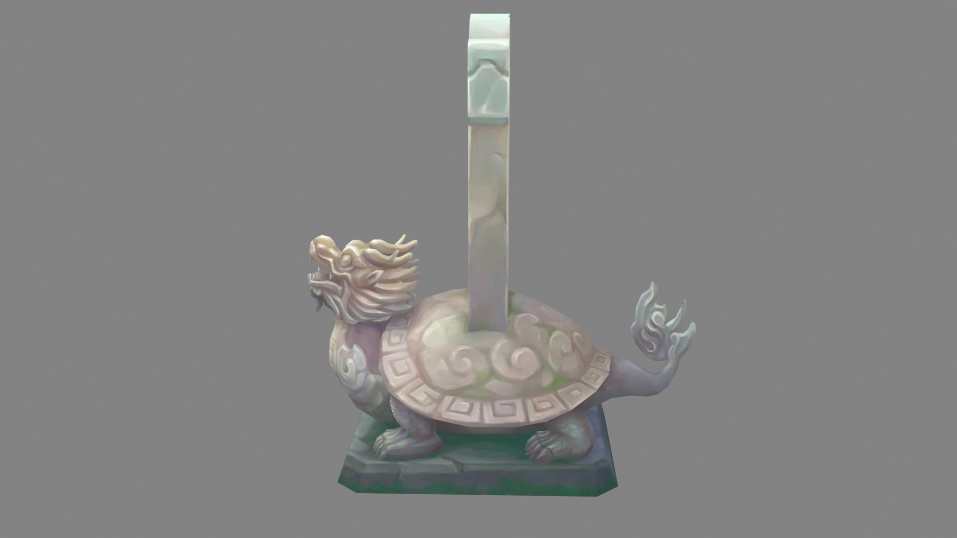 3D Cartoon Tortoise Sculpture 2 - Asian Stele - Tombstone - TurboSquid ...