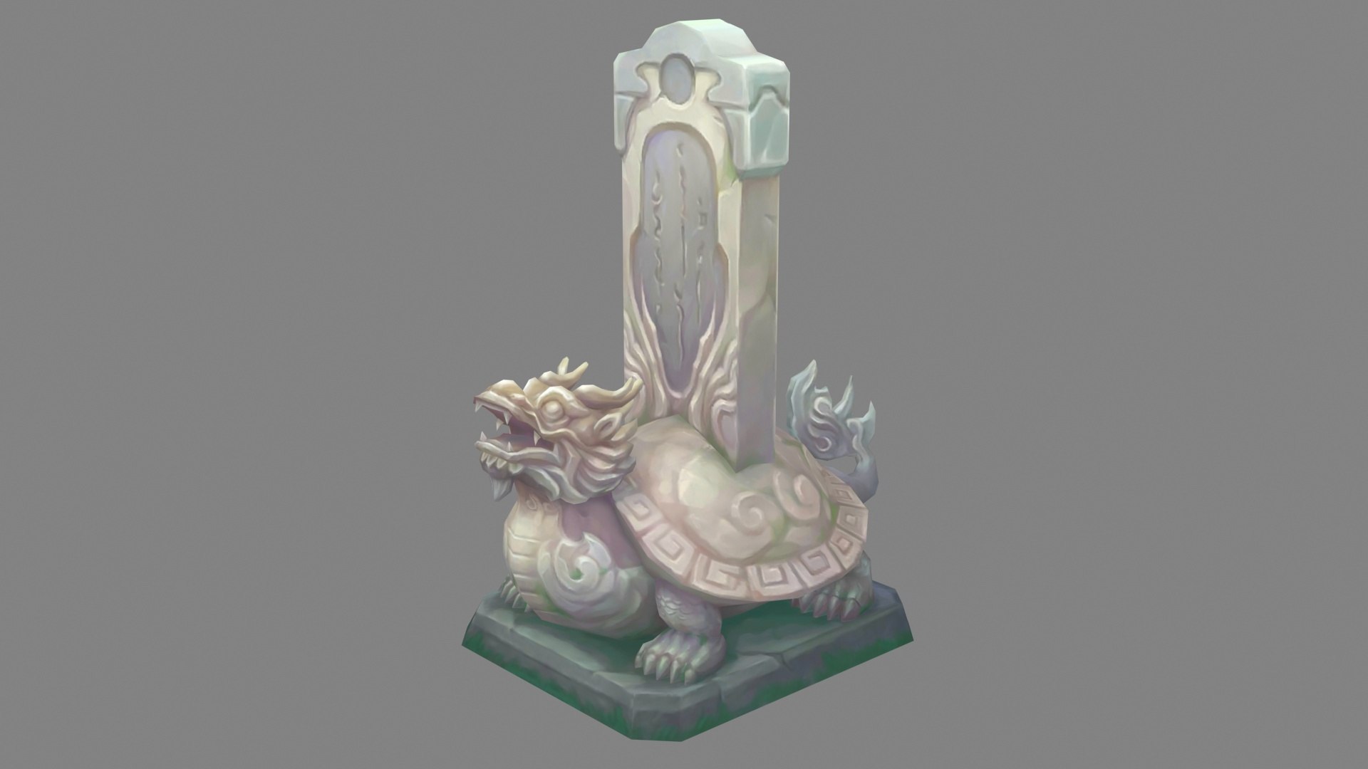 3D Cartoon Tortoise Sculpture 2 - Asian Stele - Tombstone - TurboSquid ...