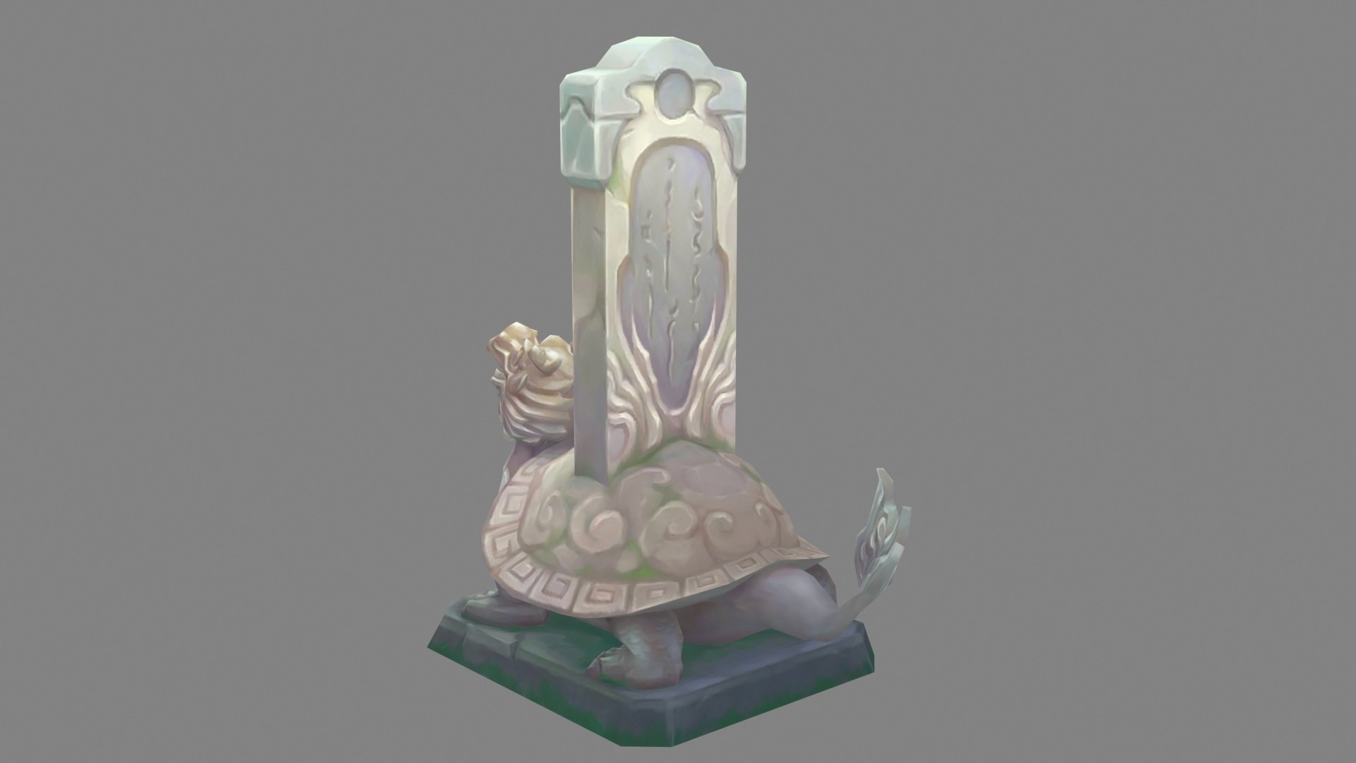 3D Cartoon Tortoise Sculpture 2 - Asian Stele - Tombstone - TurboSquid ...