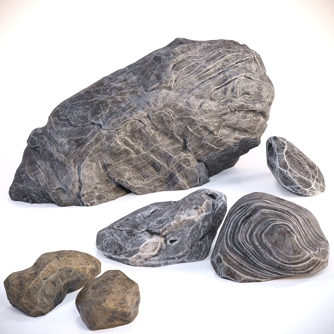 3D Model Rocks Plants Combination - TurboSquid 2082528