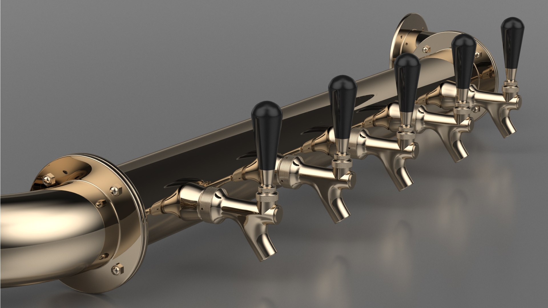 Rail Draft Brass Beer Tower 3D Model - TurboSquid 1683605