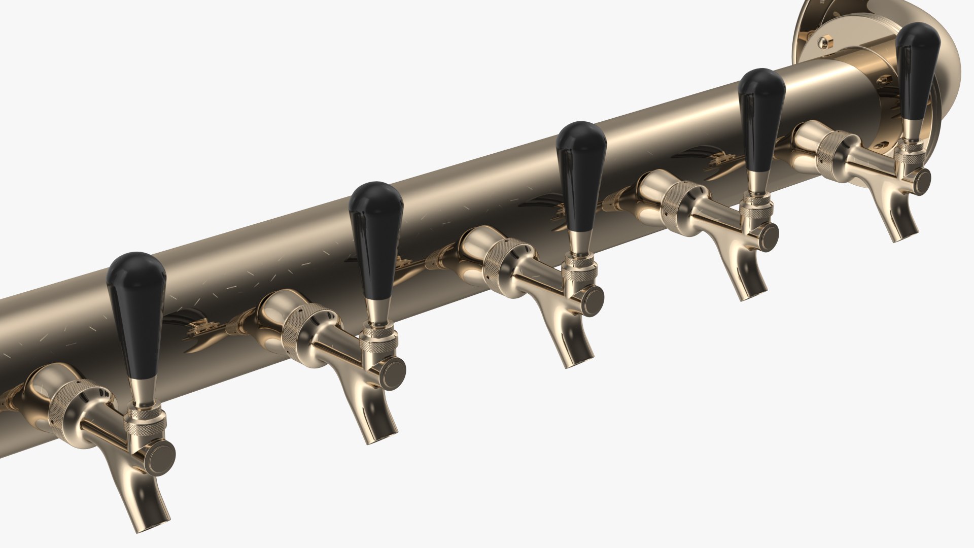 Rail Draft Brass Beer Tower 3D Model - TurboSquid 1683605