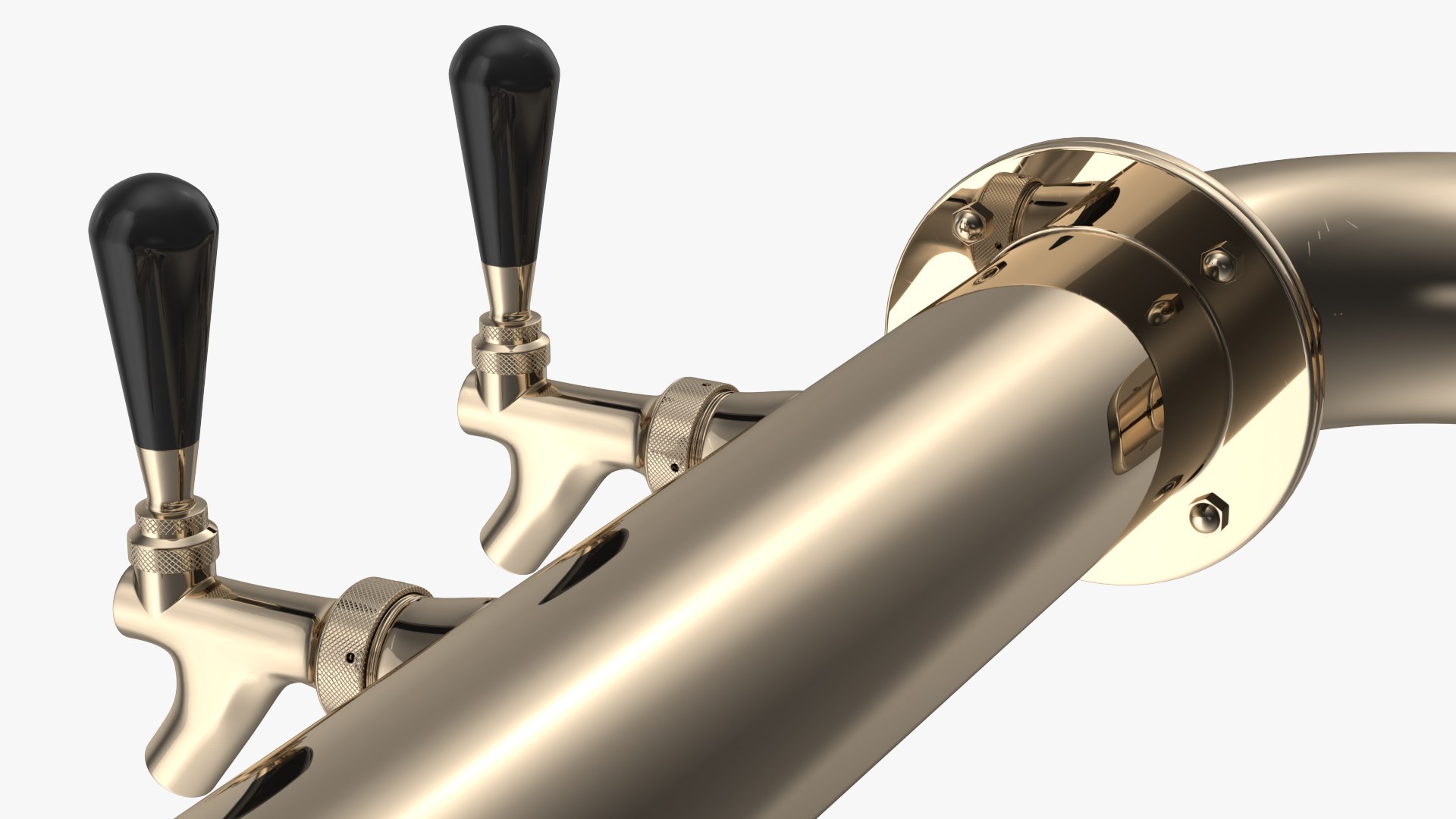 Rail Draft Brass Beer Tower 3D Model - TurboSquid 1683605