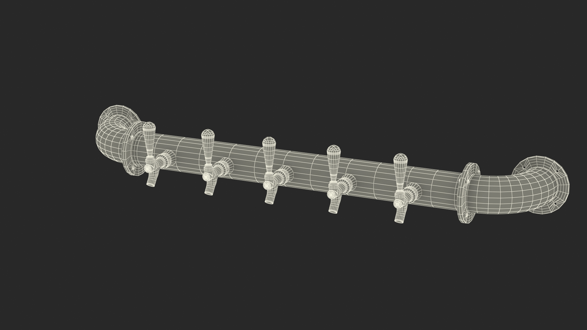 Rail Draft Brass Beer Tower 3D Model - TurboSquid 1683605