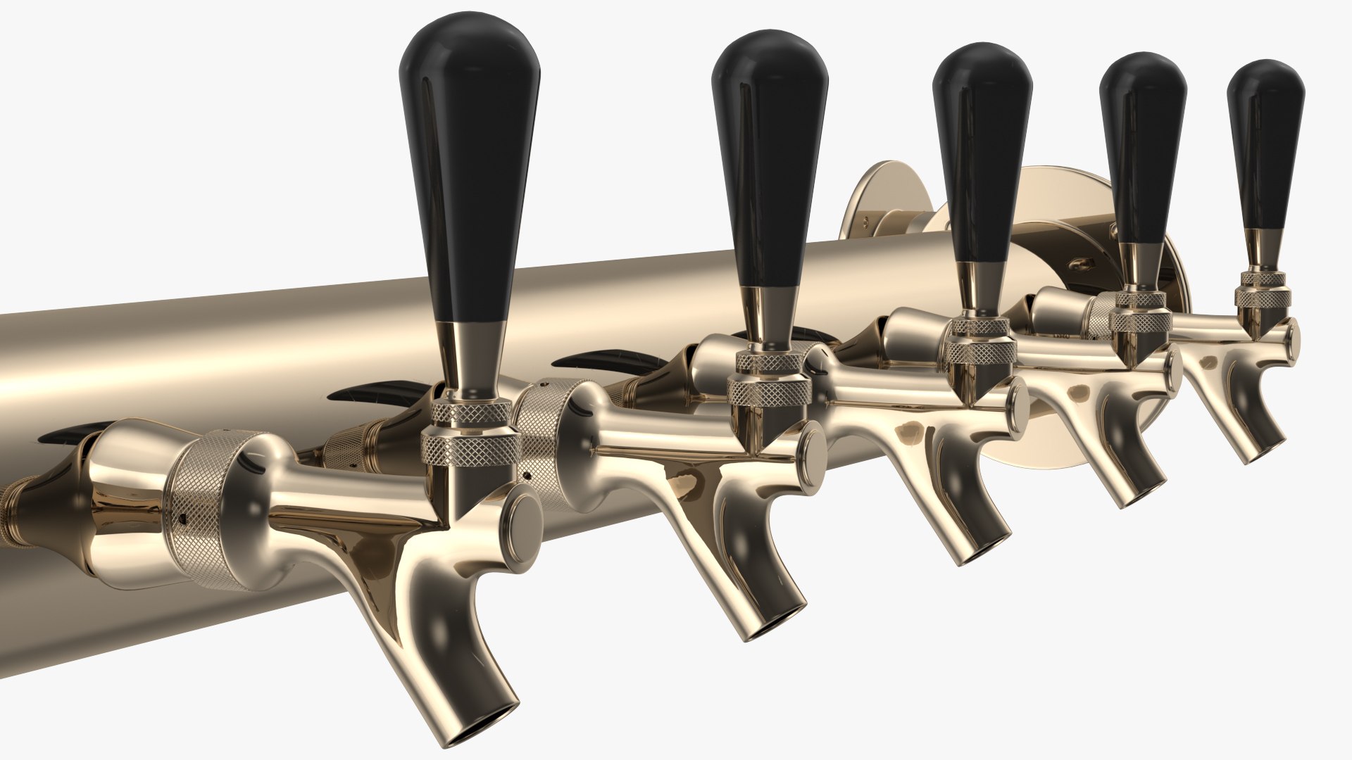 Rail Draft Brass Beer Tower 3D Model - TurboSquid 1683605
