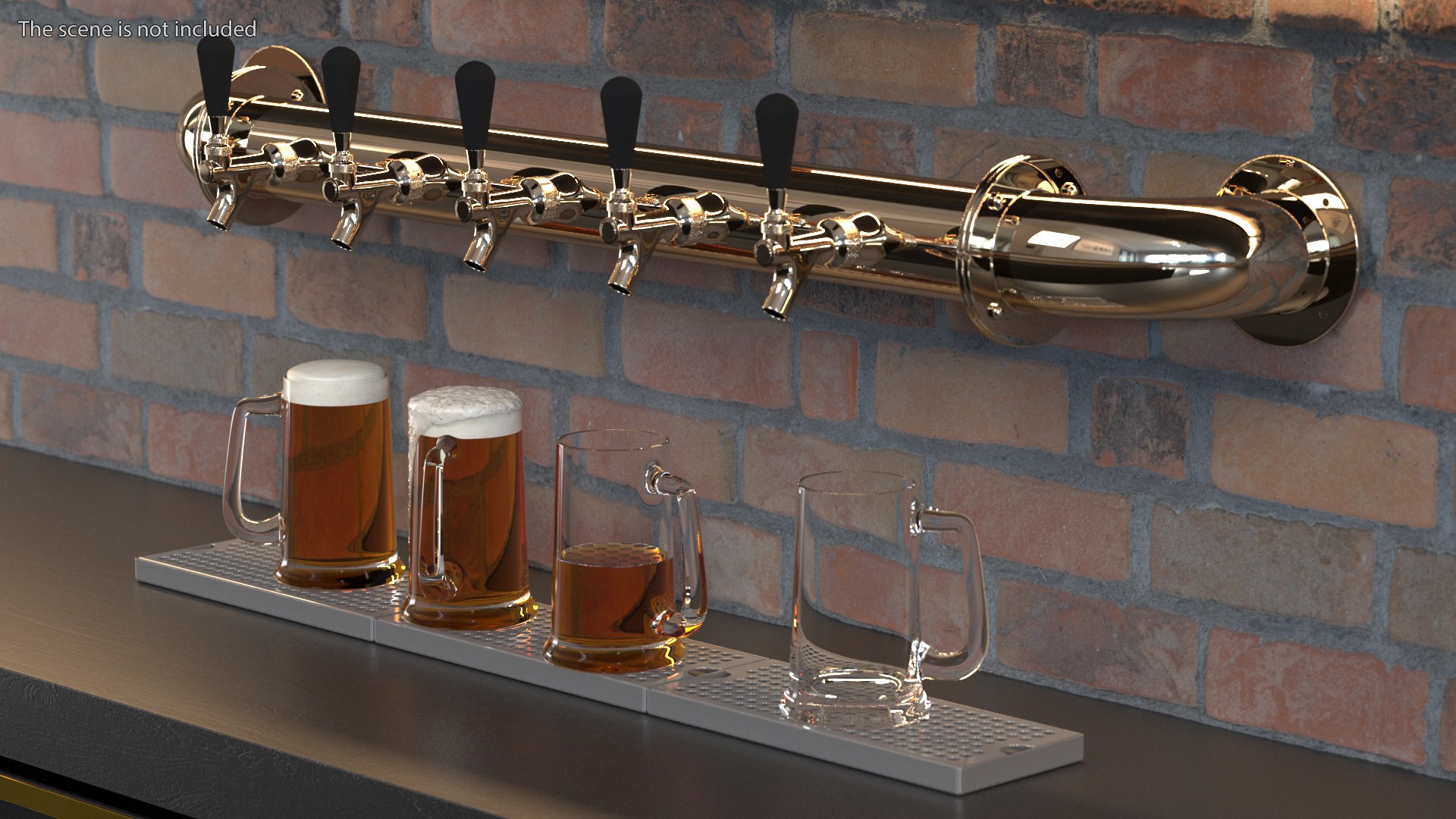 Rail Draft Brass Beer Tower 3D Model - TurboSquid 1683605