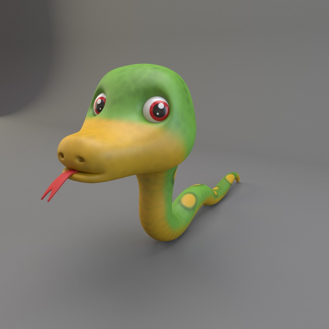 3D Model Snake Cartoon - TurboSquid 1214241