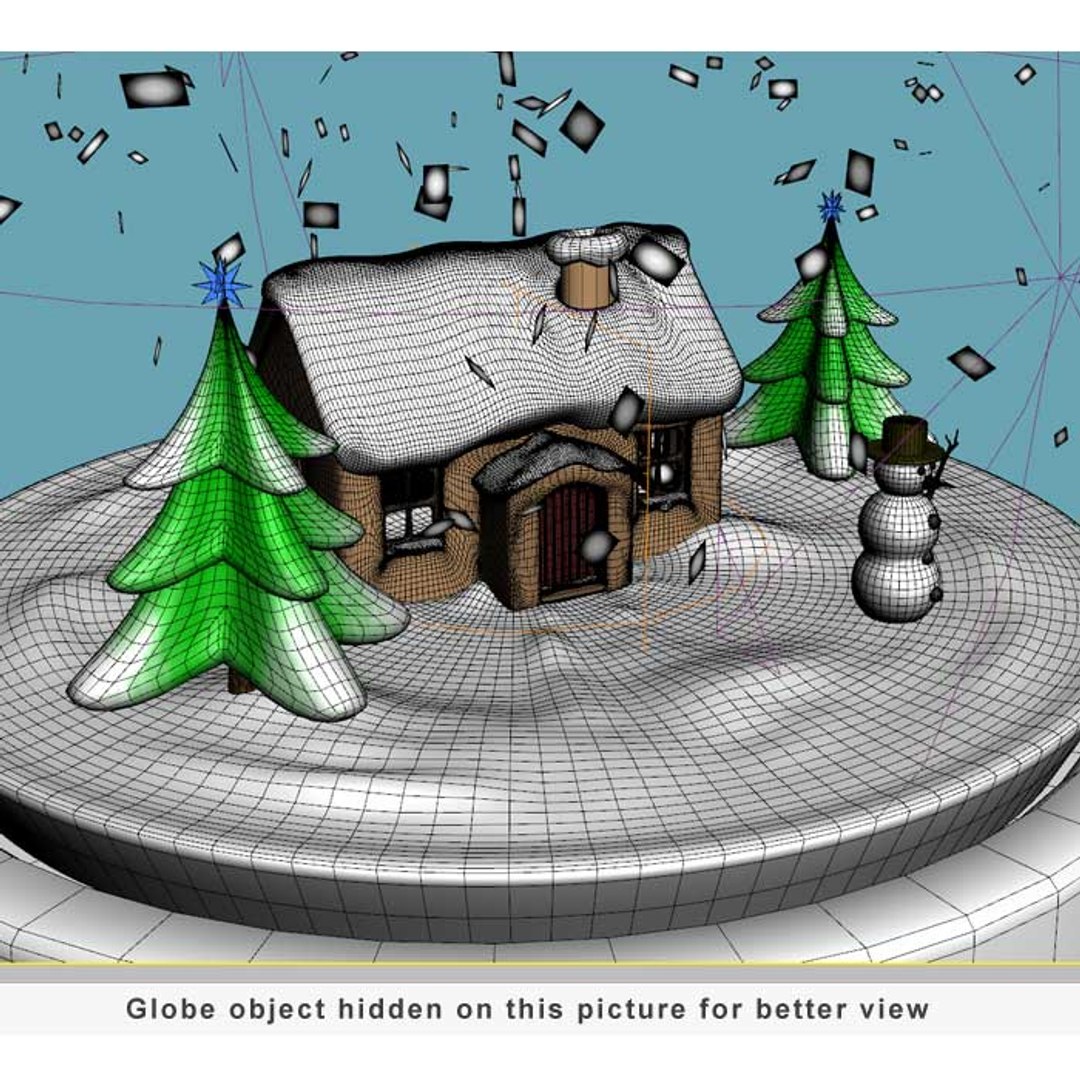3d Snowball Complete Scene Snow Model