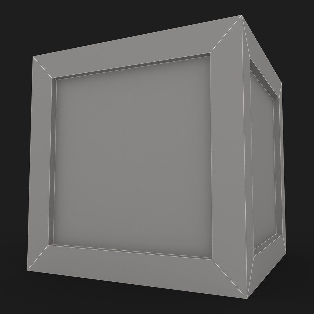 Realistic Wooden Box 01 3d Model