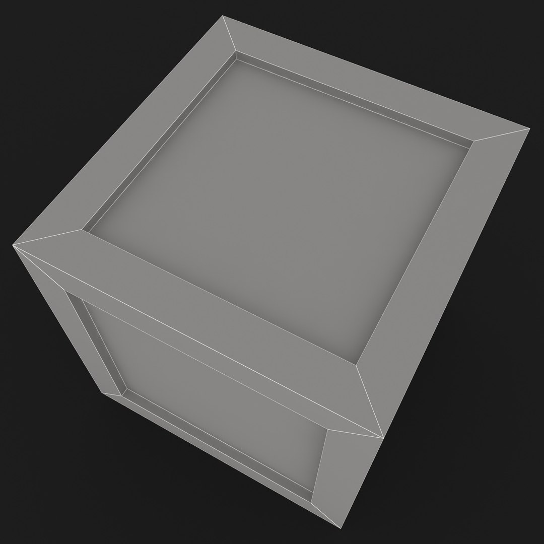 Realistic Wooden Box 01 3d Model